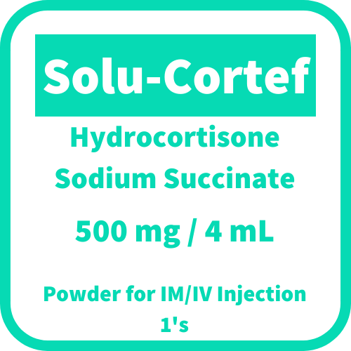 SOLU-CORTEF Hydrocortisone Sodium Succinate 500mg / 4mL Powder for IM ...