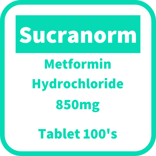 SUCRANORM Metformin Hydrochloride 850mg Film-Coated Tablet 100's price ...