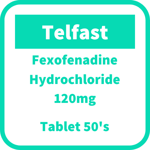 TELFAST Fexofenadine Hydrochloride 120mg Tablet 50's price in the ...