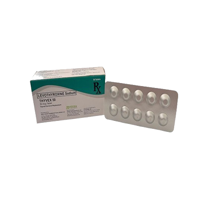 THYVEX-50 Levothyroxine Sodium 50mcg Tablet 50's price in the ...