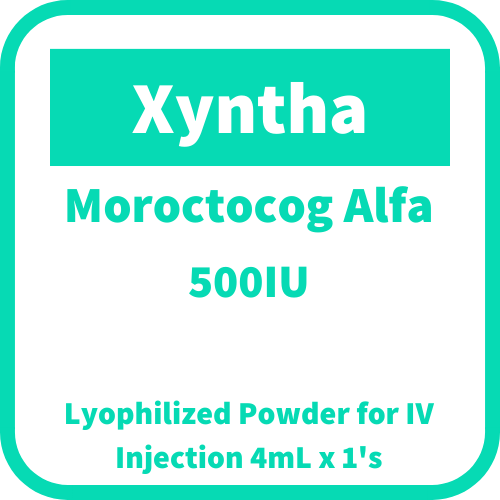 XYNTHA Moroctocog Alfa 500IU Lyophilized Powder for IV Injection 4mL 1 ...
