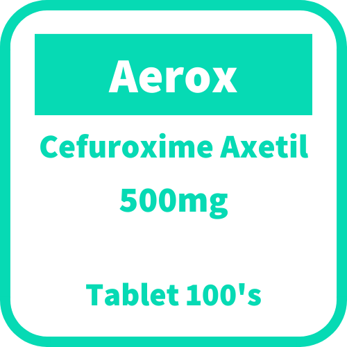 Buy Aerox cefuroxime axetil 500mg film-coated tablet 100's online with ...