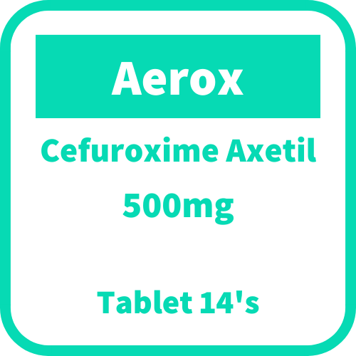 AEROX Cefuroxime Axetil 500mg Film-Coated Tablet 14's price in the ...