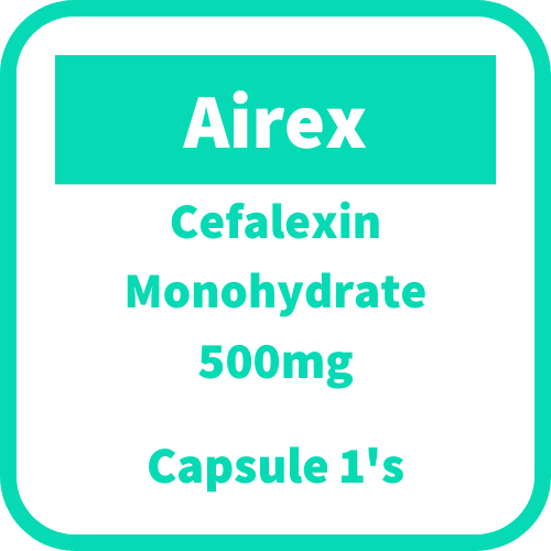 AIREX Cefalexin Monohydrate 500mg Capsule 1's price in the Philippines | MedsGo Pharmacy