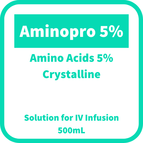 AMINOPRO 5% Amino Acids 5% Crystalline Solution for IV Infusion 500mL ...