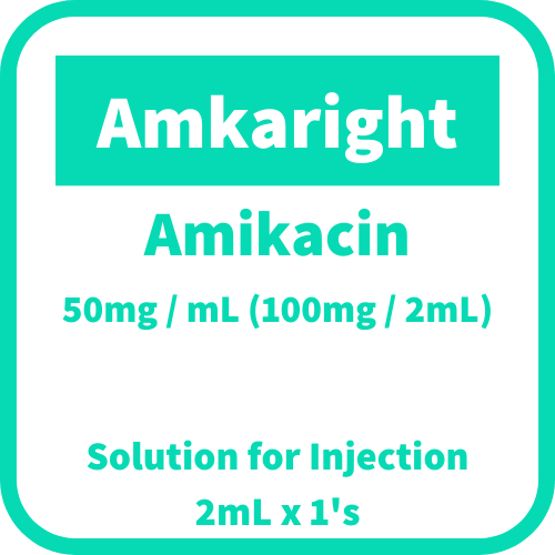AMKARIGHT Amikacin 50mg / mL (100mg / 2mL) Solution for Injection 2mL 1 ...