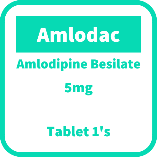 AMLODAC Amlodipine Besilate 5mg Film-Coated Tablet 1's price in the ...