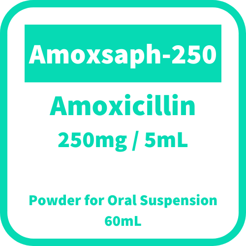AMOXSAPH-250 Amoxicillin 250mg / 5mL Powder for Oral Suspension 60mL ...