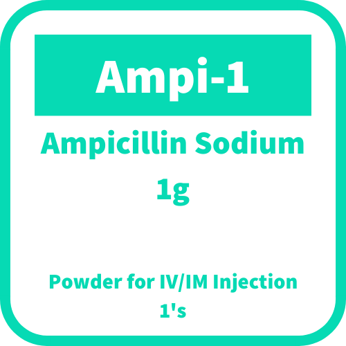 AMPI-1 Ampicillin Sodium 1g Powder for IV/IM Injection 1's price in the ...