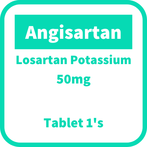 Buy Angisartan losartan potassium 50mg film-coated tablet 1's online ...