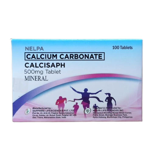 CALCISAPH Calcium Carbonate 500mg Tablet 100's price in the Philippines ...
