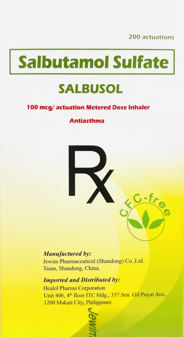 SALBUSOL Salbutamol Sulfate 100mcg / actuation Metered-Dose Inhaler 200 ...