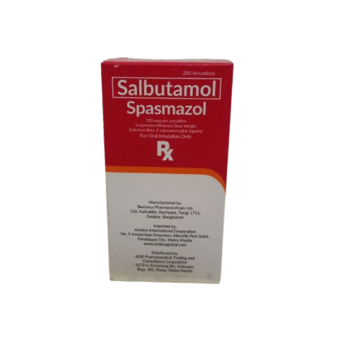 SPASMAZOL Salbutamol Sulfate 100mcg per act. Metered-Dose Inhaler ...