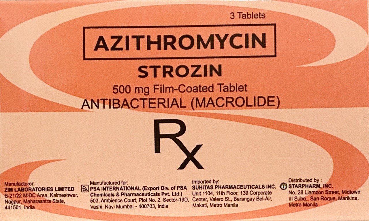 STROZIN Azithromycin 500mg Film-Coated Tablet 1's price in the ...