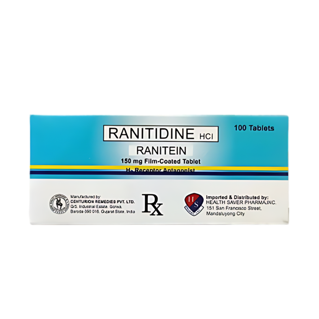 RANITEIN Ranitidine Hydrochloride 150mg Film-Coated Tablet 10's price ...