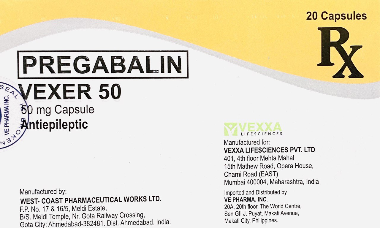 VEXER 50 Pregabalin 50mg Capsule 20's price in the Philippines | MedsGo ...