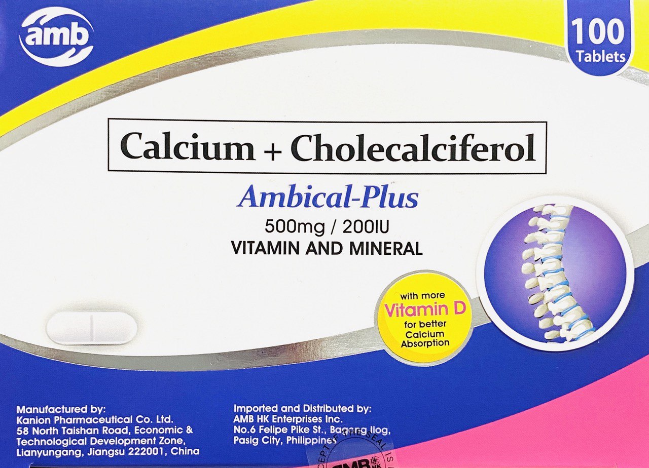 AMBICAL-PLUS Calcium / Cholecalciferol (Vit. D3) 500mg / 200IU Tablet 1 ...