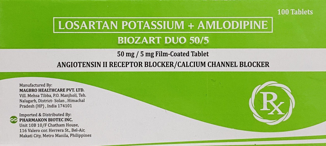 BIOZART DUO Losartan / Amlodipine 50mg / 5mg Tablet 1's price in the ...