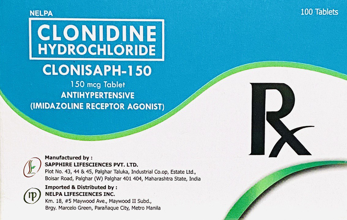 CLONISAPH Clonidine Hydrochloride 150mg Tablet 1's price in the ...
