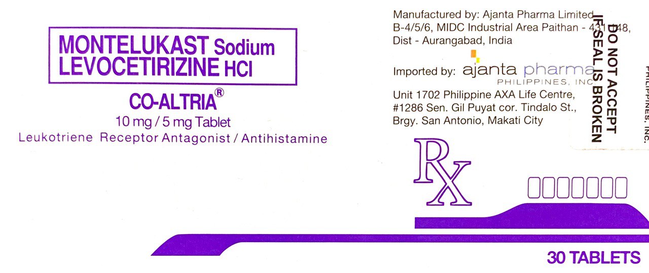CO-ALTRIA Montelukast Sodium / Levocetirizine Hydrochloride 10mg / 5mg ...