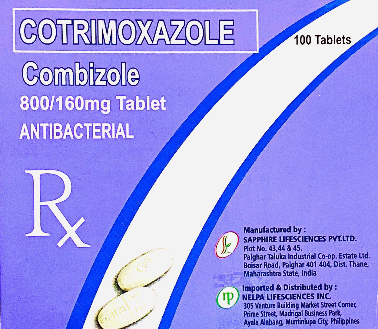 COMBIZOLE Cotrimoxazole 800mg / 160mg Tablet 100's price in the ...