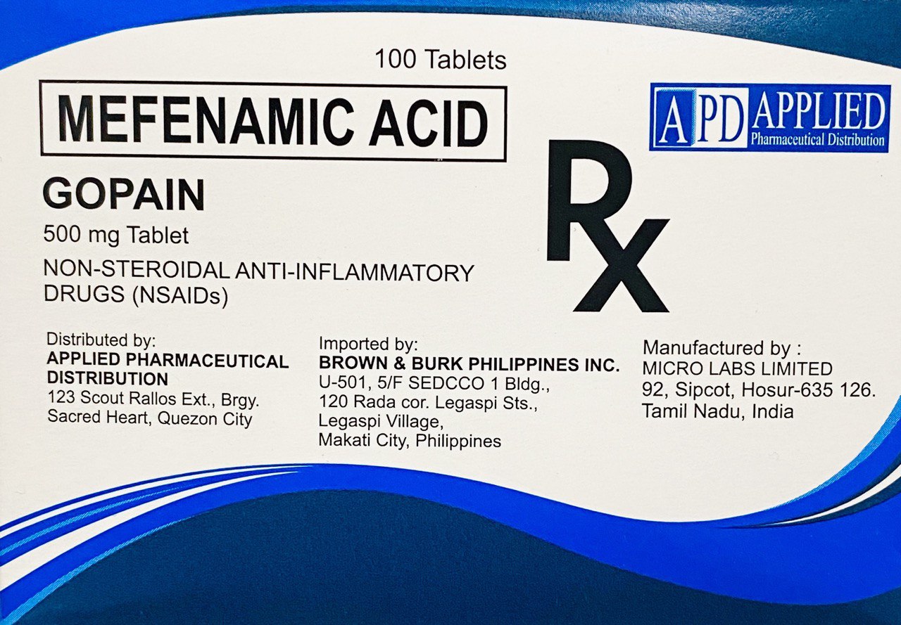 GOPAIN Mefenamic Acid 500mg Tablet 100's price in the Philippines ...