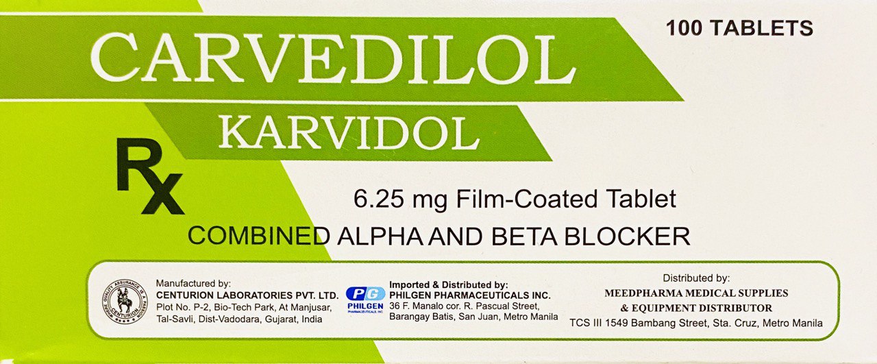KARVIDOL Carvedilol 25mg Tablet 1's price in the Philippines | MedsGo ...