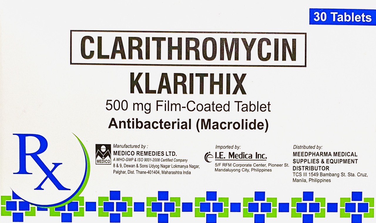 KLARITHIX Clarithromycin 500mg Film-Coated Tablet 30's price in the ...