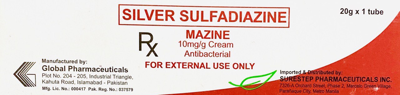 MAZINE Silver Sulfadiazine 10mg / g (1.0%) Topical Gel 20g price in the ...