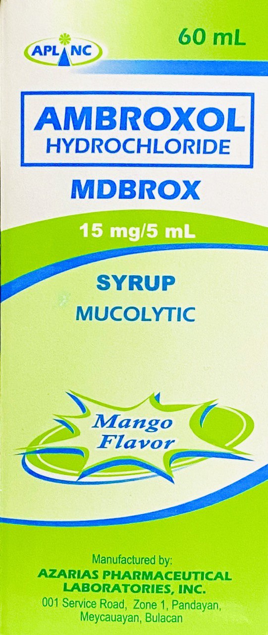 MDBROX Ambroxol Hydrochloride 15mg / 5mL Syrup 60mL Mango price in the ...