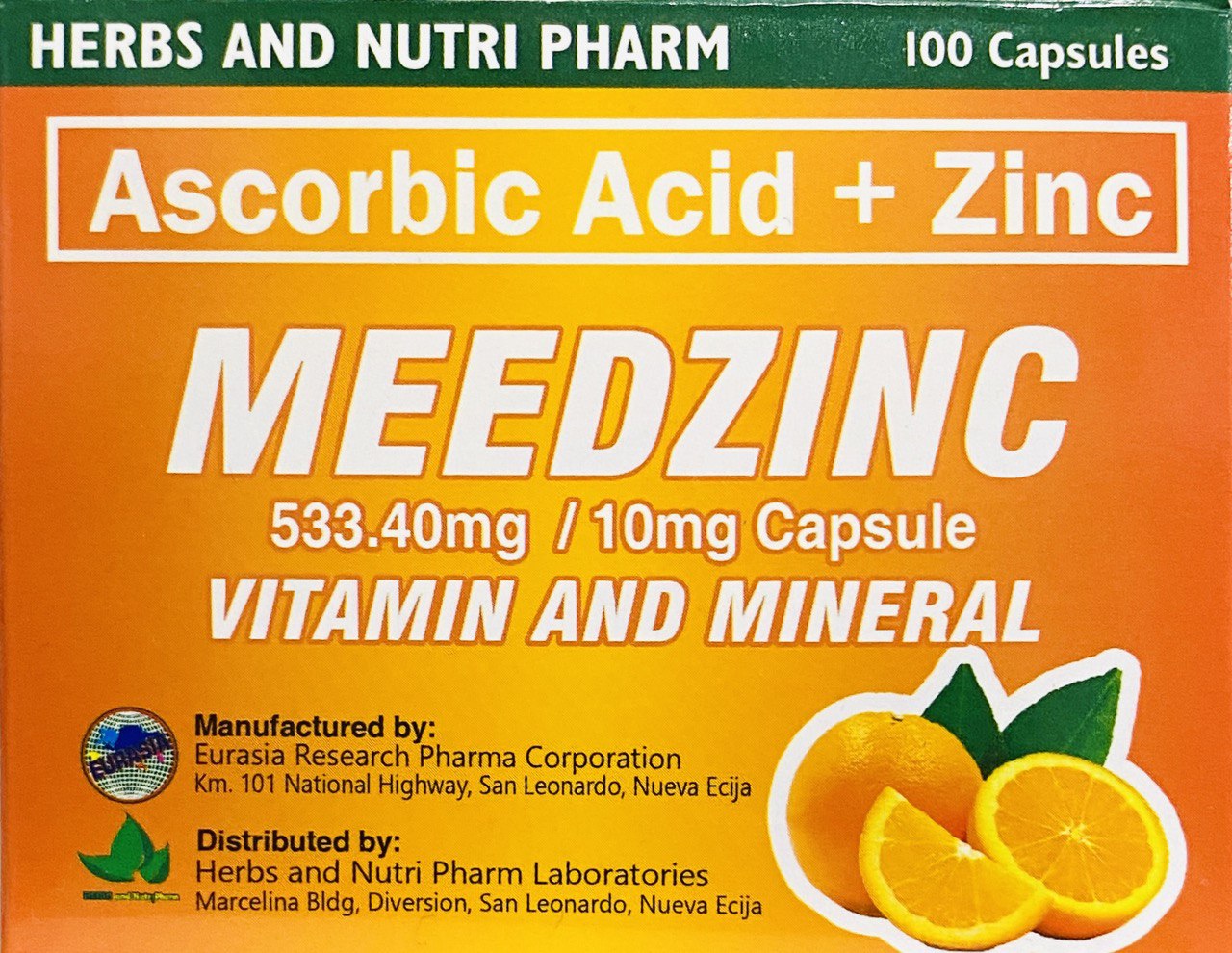 MEEDZINC Ascorbic Acid / Zinc 533.40mg / 10mg Capsule 1's price in the ...