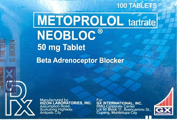 NEOBLOC Metoprolol Tartrate 50mg Tablet 500's price in the Philippines ...