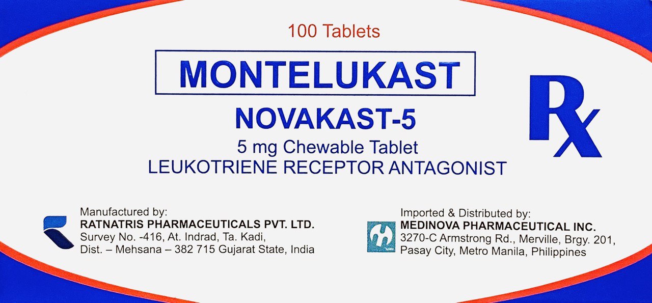 NOVAKAST-5 Montelukast 5mg Chewable Tablet 1's price in the Philippines ...