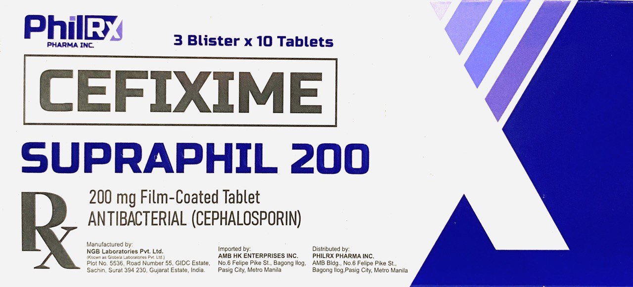 SUPRAPHIL Cefixime 200mg Tablet 1's price in the Philippines | MedsGo ...