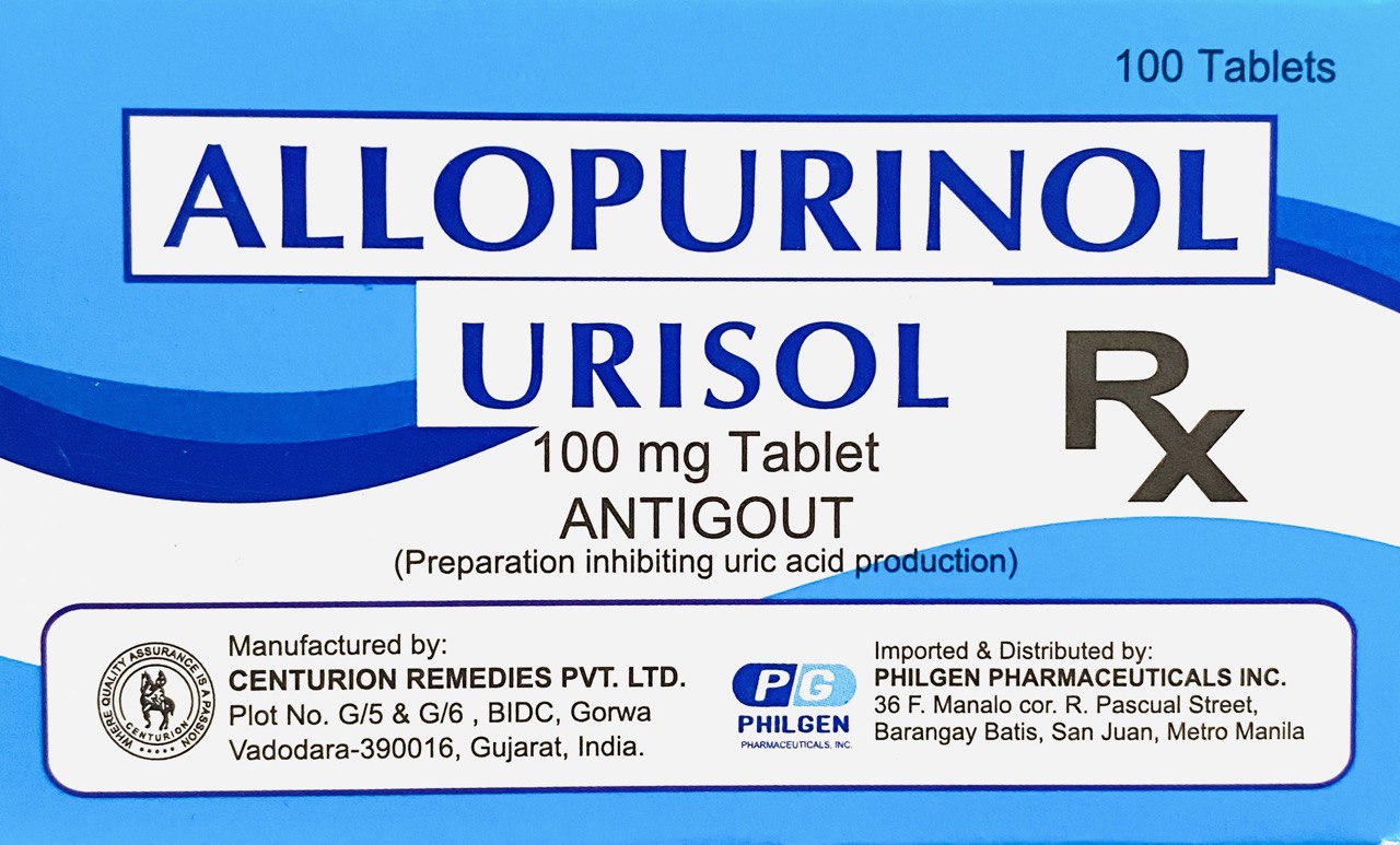 URISOL Allopurinol 100mg Tablet 100's price in the Philippines | MedsGo ...