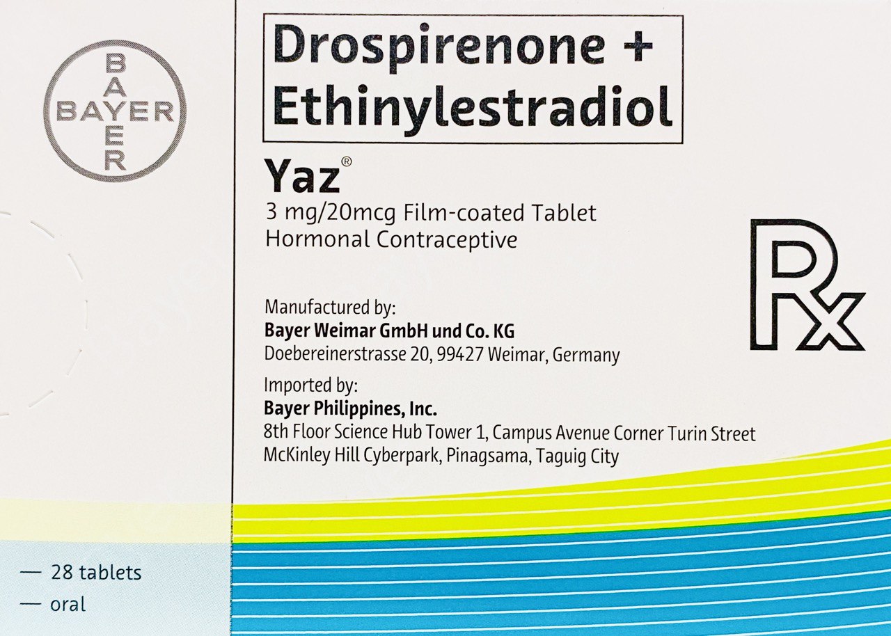 YAZ Drospirenone / Ethinylestradiol 3mg / 20mcg Film-Coated Tablet 28's ...