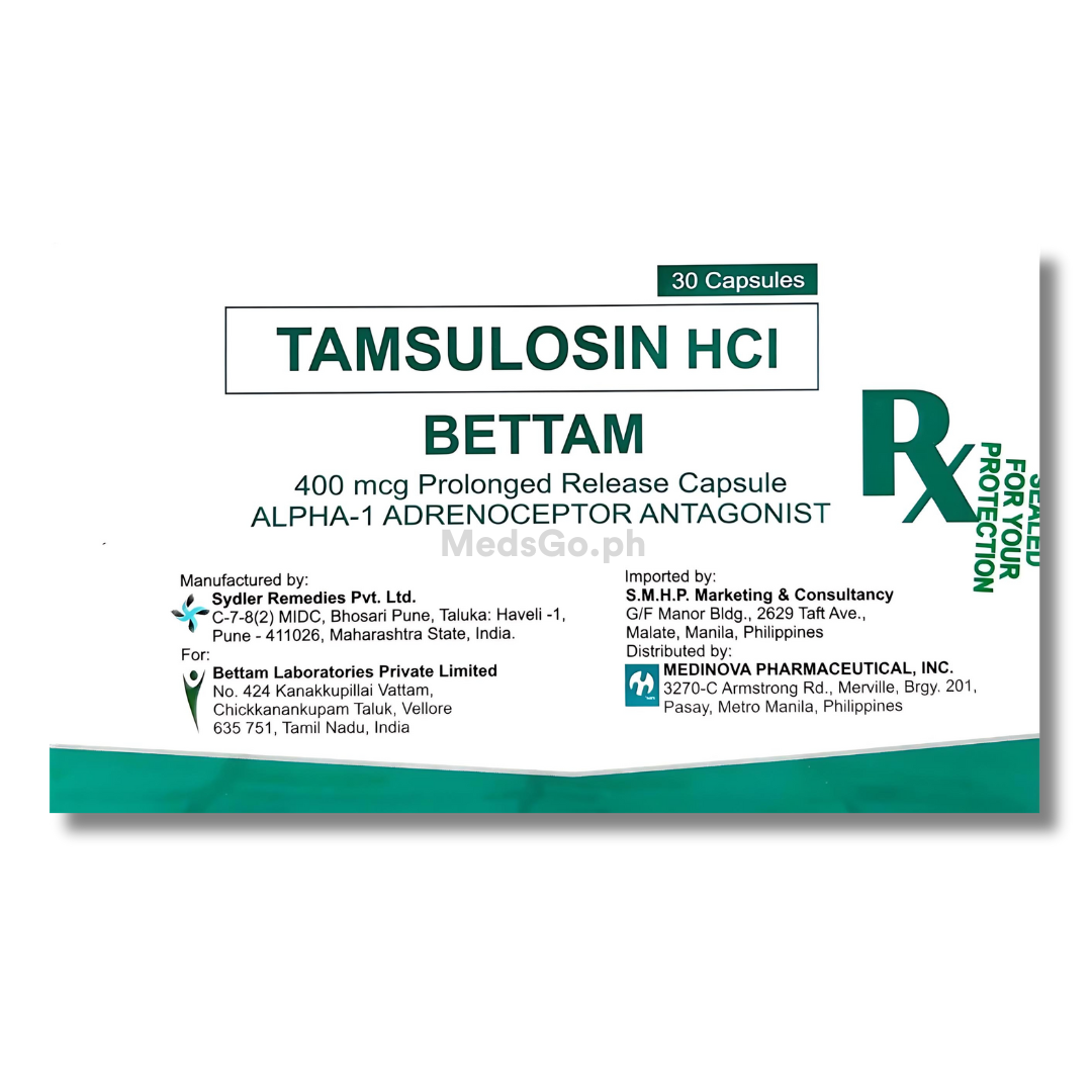 BETTAM Tamsulosin Hydrochloride 400mcg Prolonged Release Capsule 30's ...