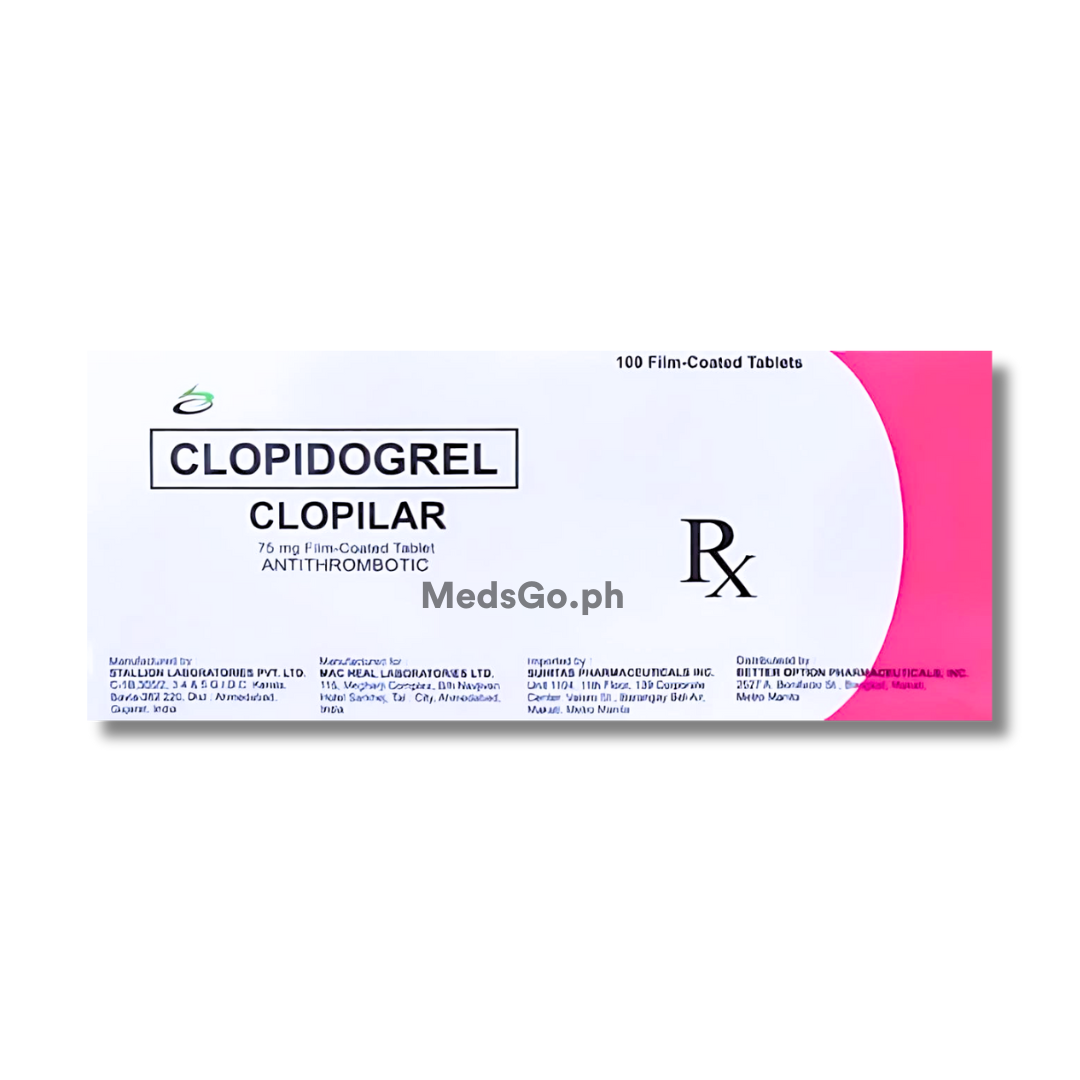 CLOPILAR Clopidogrel 75mg - 1 Box x 100 Tabs price in the Philippines ...