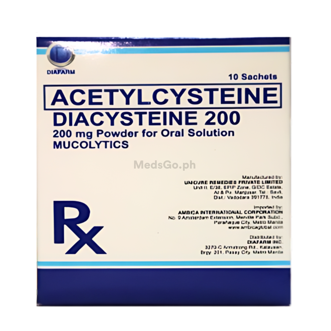 DIACYSTEINE 200 Acetylcysteine 200mg Powder for Oral Solution 10's ...