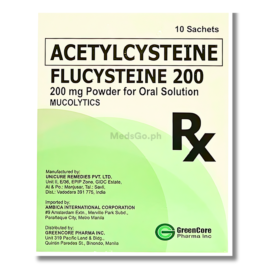 FLUCYSTEINE 200 Acetylcysteine 200mg Powder 2g - 1 Sachet price in the ...