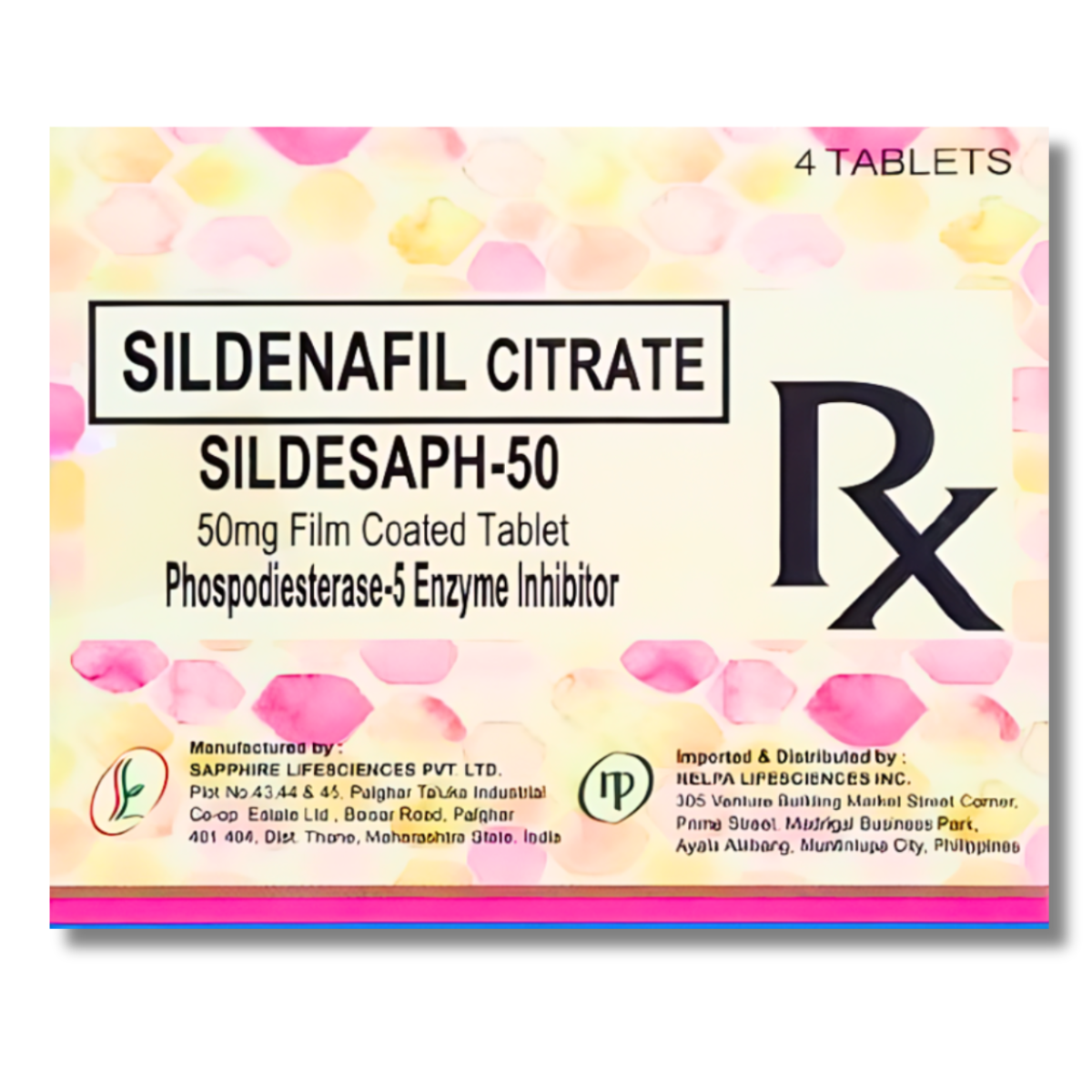 Sildenafil 50mg - 1 Box x 4 Tabs (Sildesaph 50) price in the ...