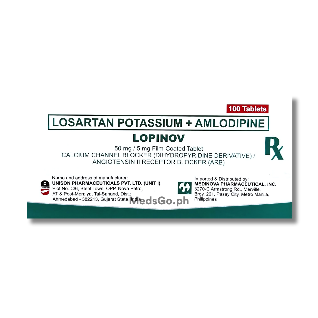 LOPINOV Amlodipine / Losartan 50mg / 5mg Film-Coated Tablet 1's price ...