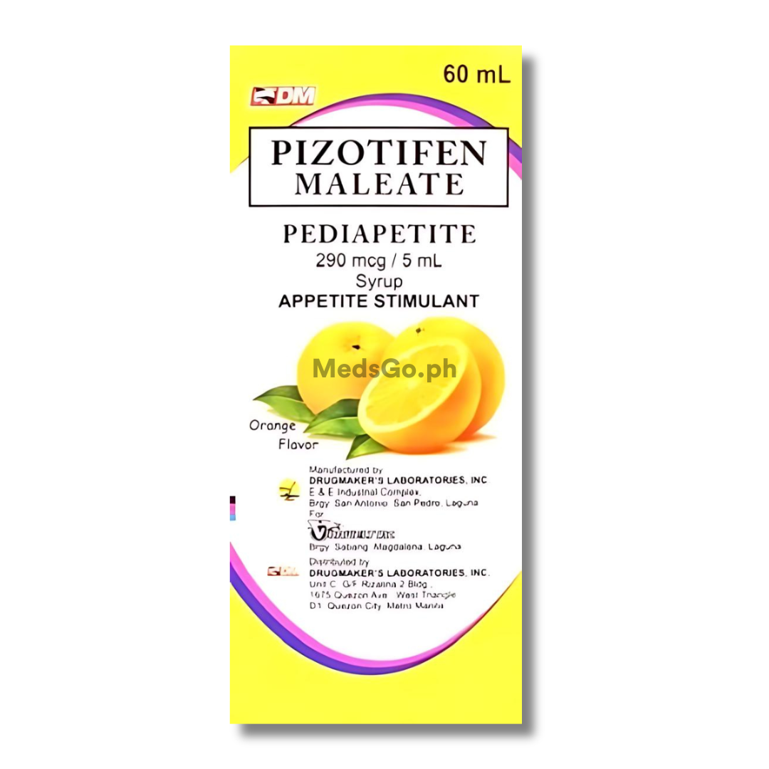 PEDIAPETITE Pizotifen Maleate 290mcg / 5mL Syrup 60mL Orange price in ...