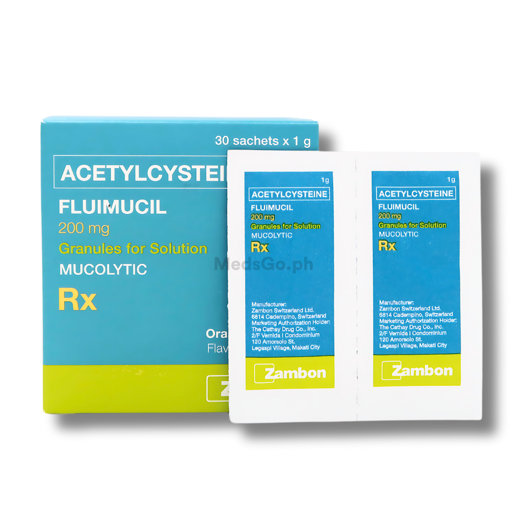 FLUIMUCIL Acetylcysteine 200mg Granule for Solution 1g - 1 Sachet price ...