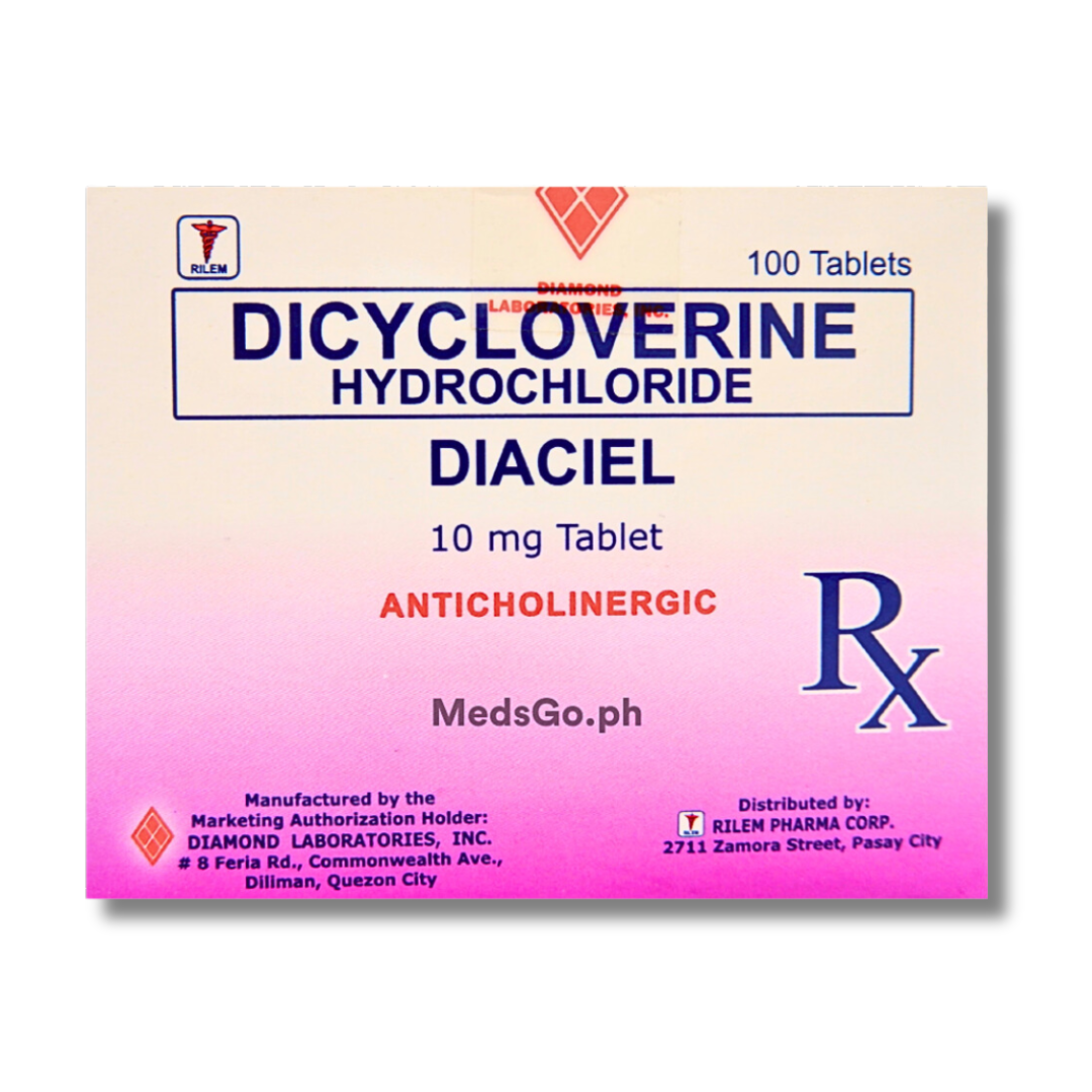 DIACIEL Dicycloverine 10mg - 1 Tablet price in the Philippines | MedsGo ...