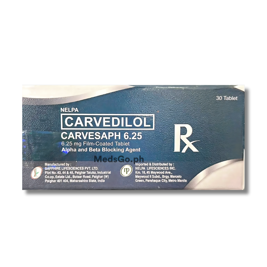 CARVESAPH 6.25 Carvedilol 6.25mg Tablet 1's price in the Philippines ...