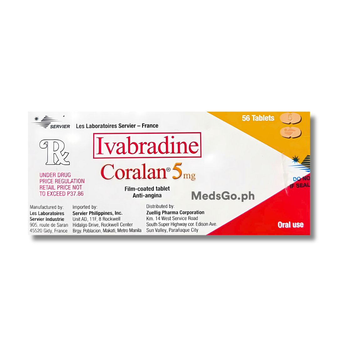 CORALAN Ivabradine 5mg Film-Coated Tablet 56's price in the Philippines ...