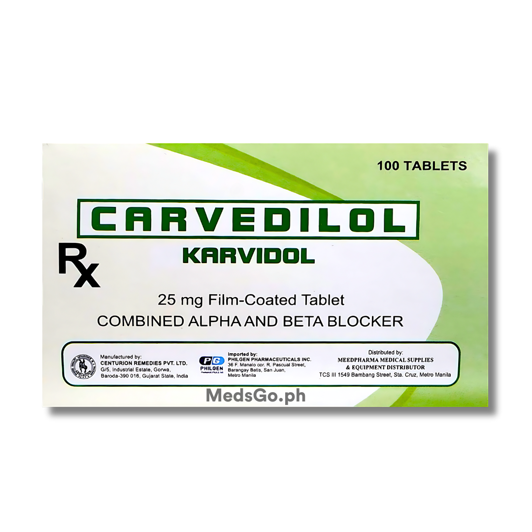 KARVIDOL Carvedilol 25mg - 1 Tablet price in the Philippines | MedsGo ...