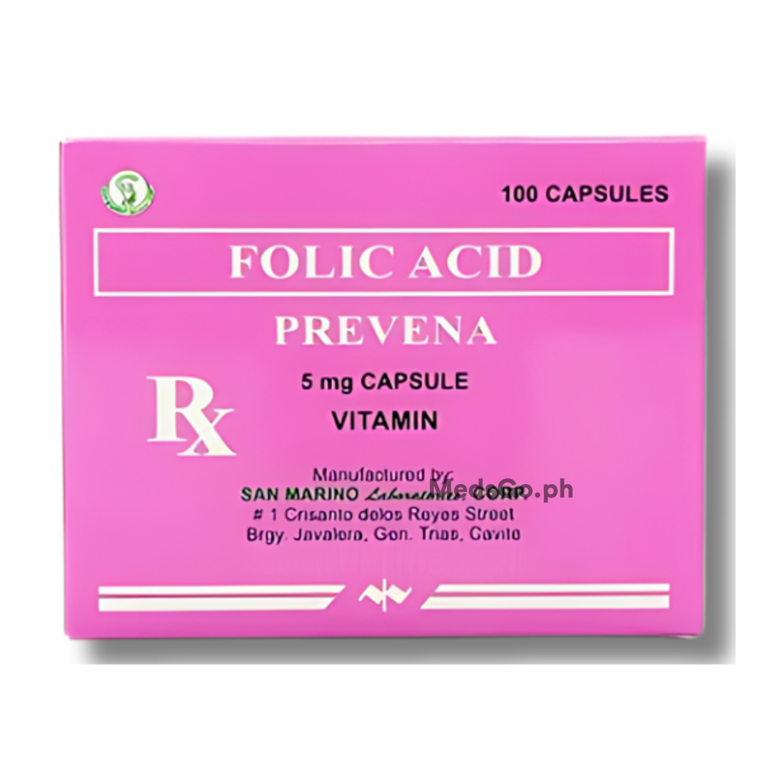 PREVENA Folic Acid 5mg - 1 Capsule price in the Philippines | MedsGo ...