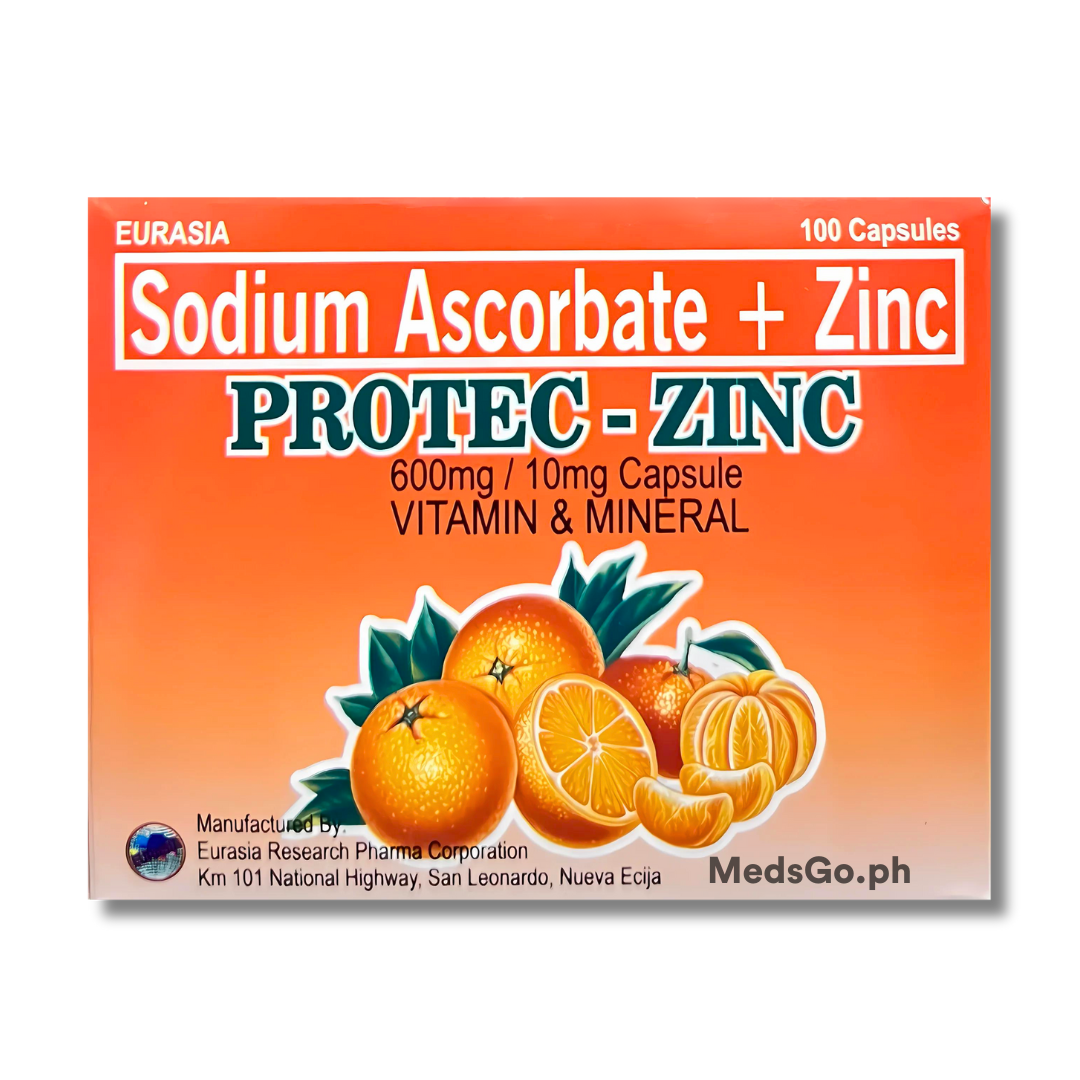 PROTEC-ZINC Ascorbic Acid / Zinc 533.40mg / 10mg - 1 Box x 100 Capsules ...